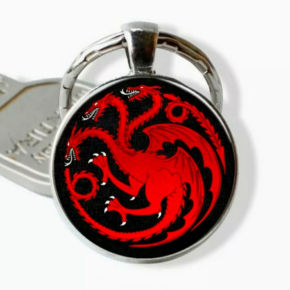 Accessories | New House Targaryen 3 Headed Dragon Silver Keychain ...